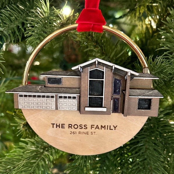 House Replica Wood Ornament - Etsy