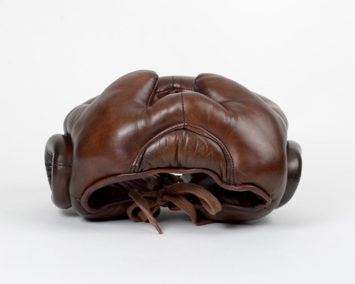 Vintage Leather Boxing Helmet Brown - Etsy