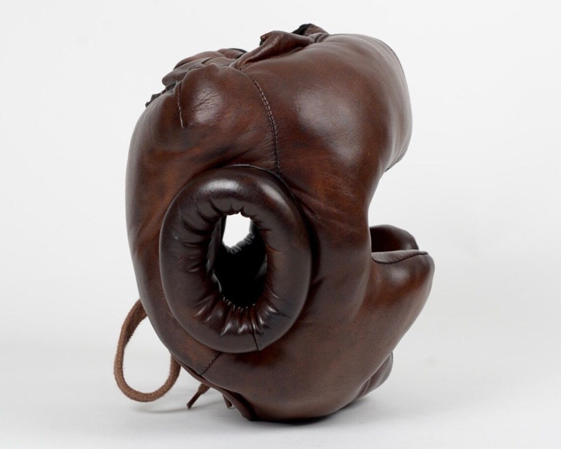 Vintage Leather Boxing Helmet Brown - Etsy