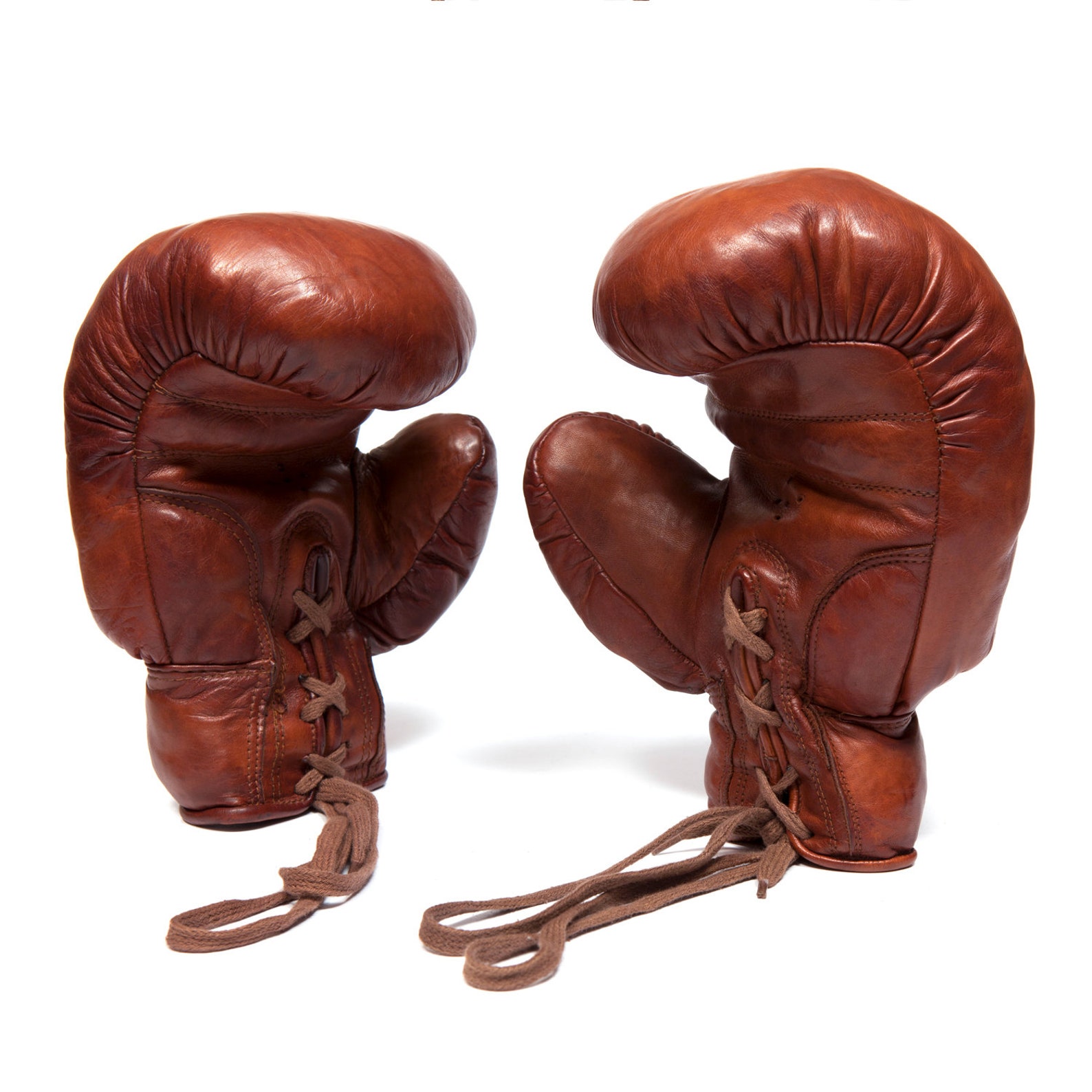 Vintage Leather Boxing Gloves Cognac | Etsy