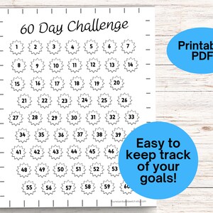 60 Day Challenge, Goal Setting, Habit Tracker Coloring Page, Printable ...