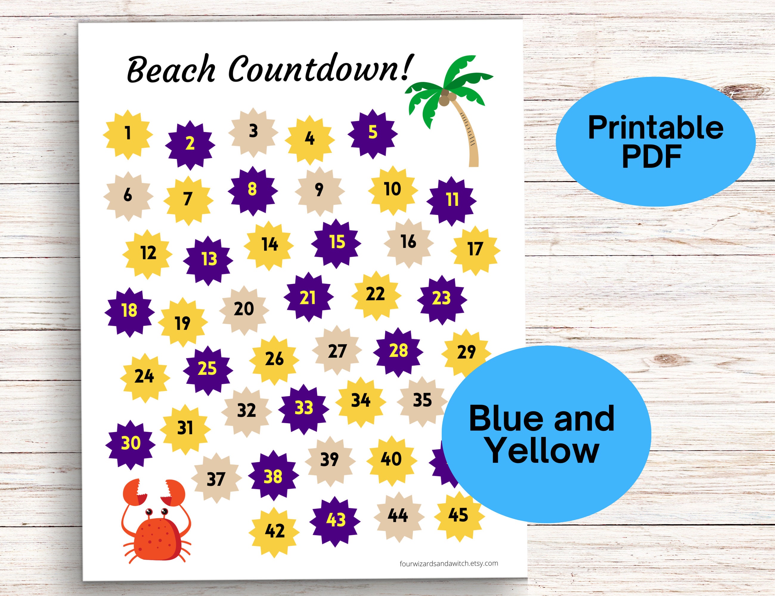 Travel Countdown Calendar, Surprise Beach Vacation Countdown, Holiday ...