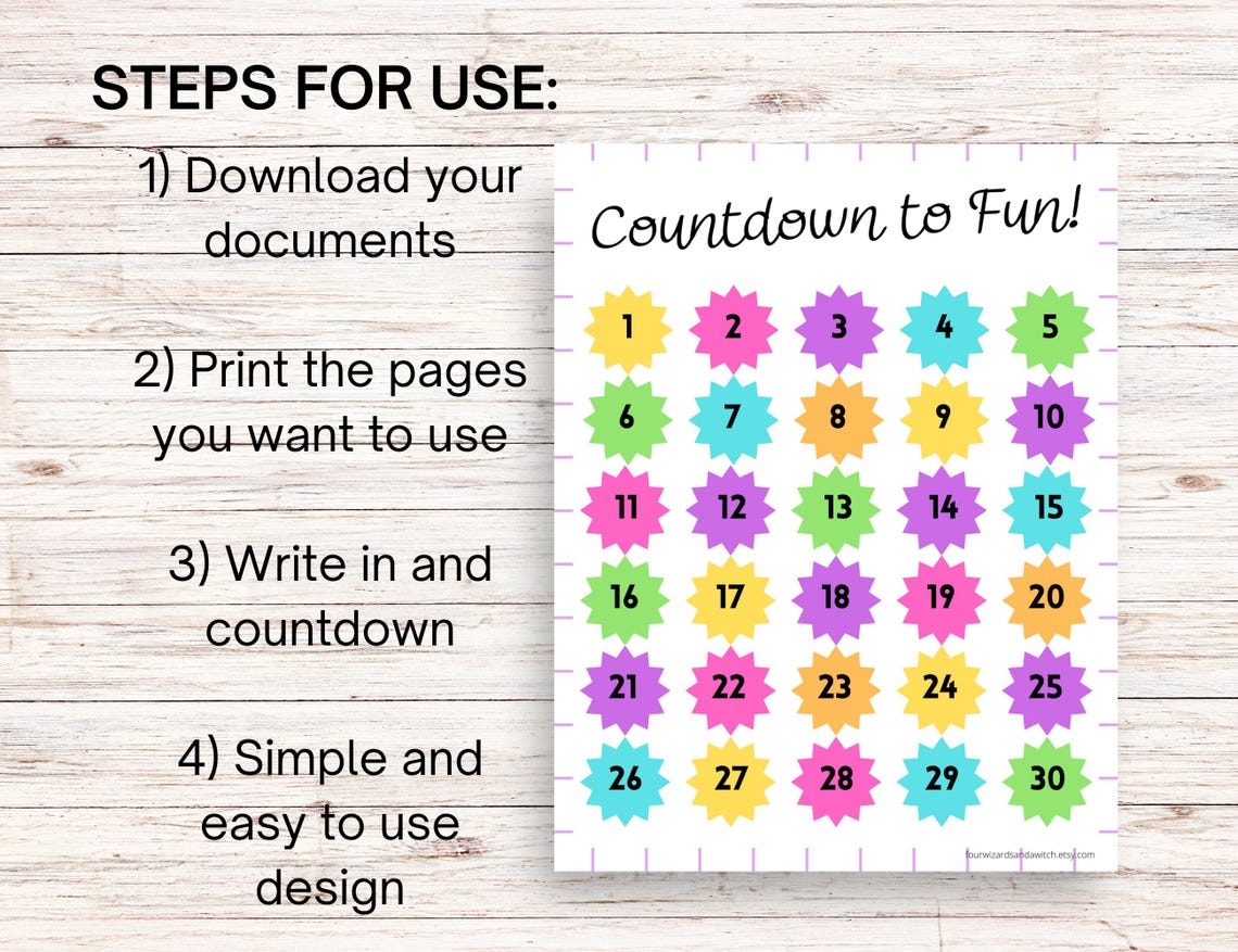 Countdown Calendar, Countdown Calendar for Kids, 150 Day Countdown ...