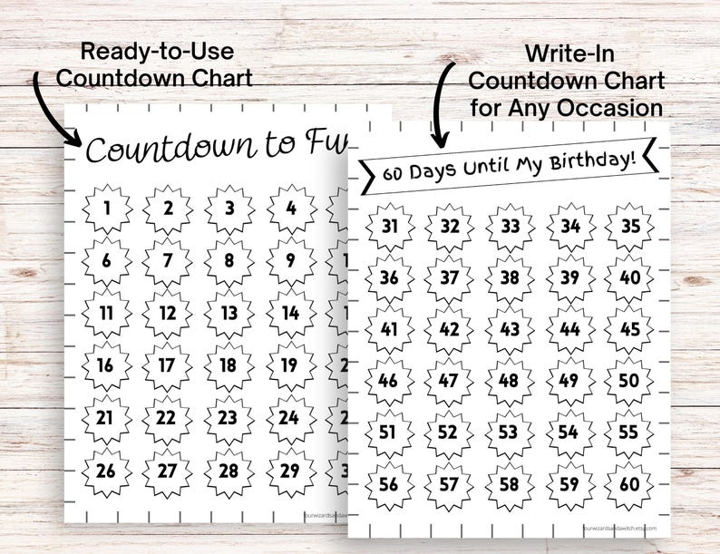 Countdown Calendar, Coloring Countdown Calendar for Kids, 150 Day ...