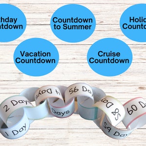 60 Day Printable Countdown, Countdown for Kids, Printable Paper Chain ...