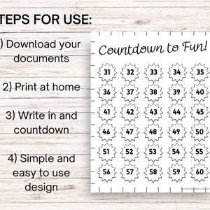 Countdown Calendar, Coloring Countdown Calendar for Kids, 150 Day ...