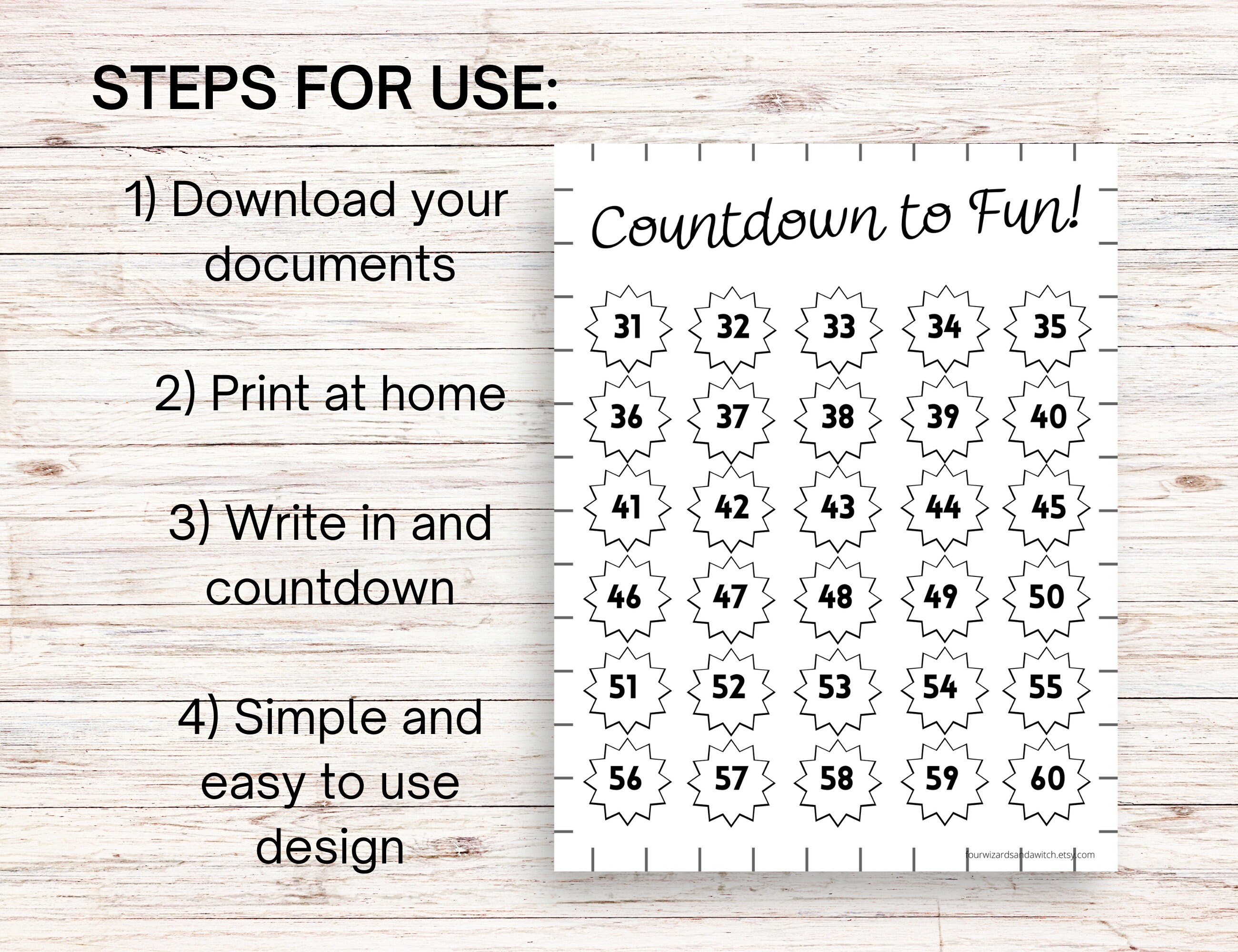 Countdown Calendar, Coloring Countdown Calendar for Kids, 150 Day ...
