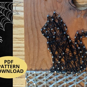 Halloween String Art Pattern for Adults Teens, Moon and Cat Halloween ...