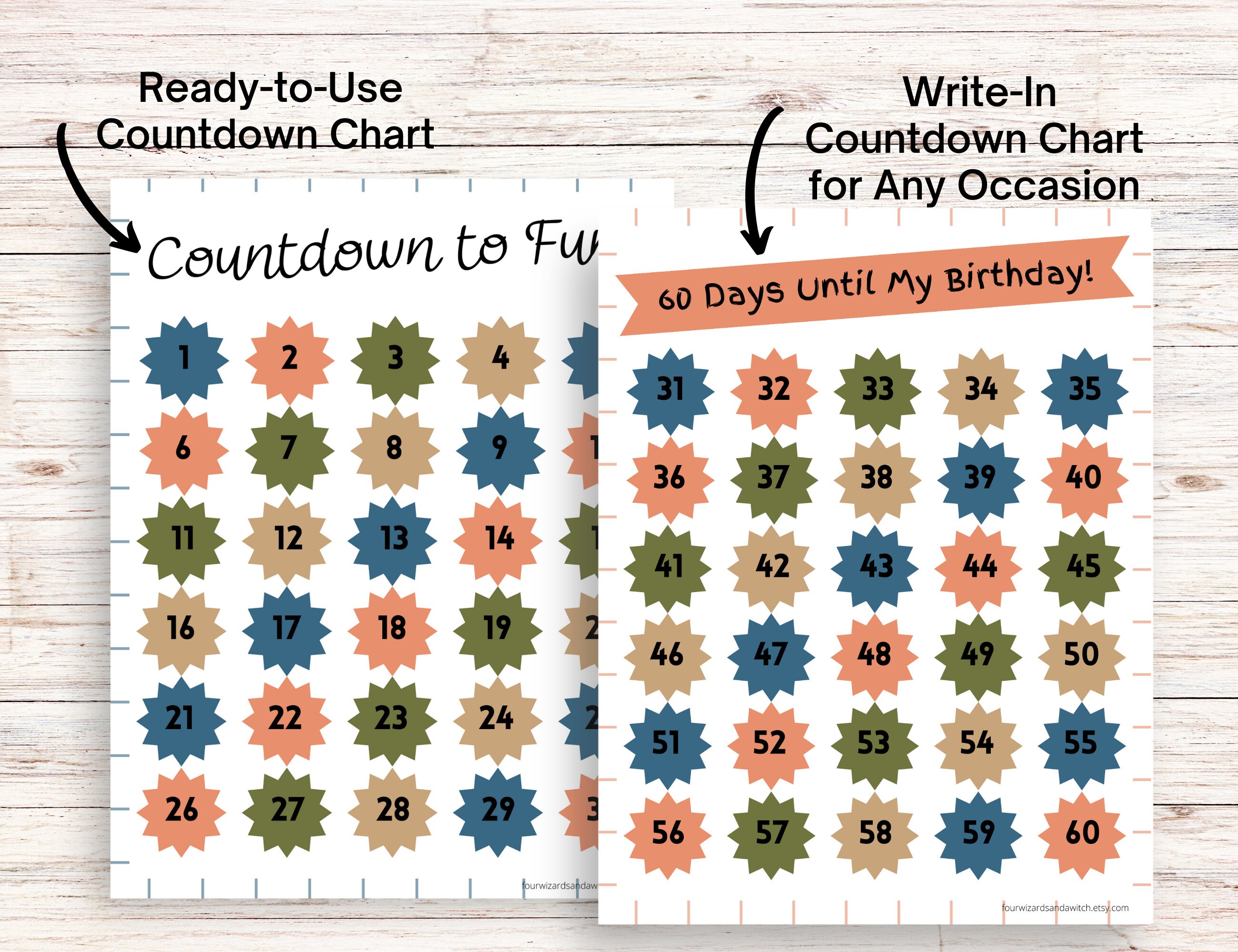 Countdown Calendar, Countdown Calendar for Kids, 150 Day Countdown ...