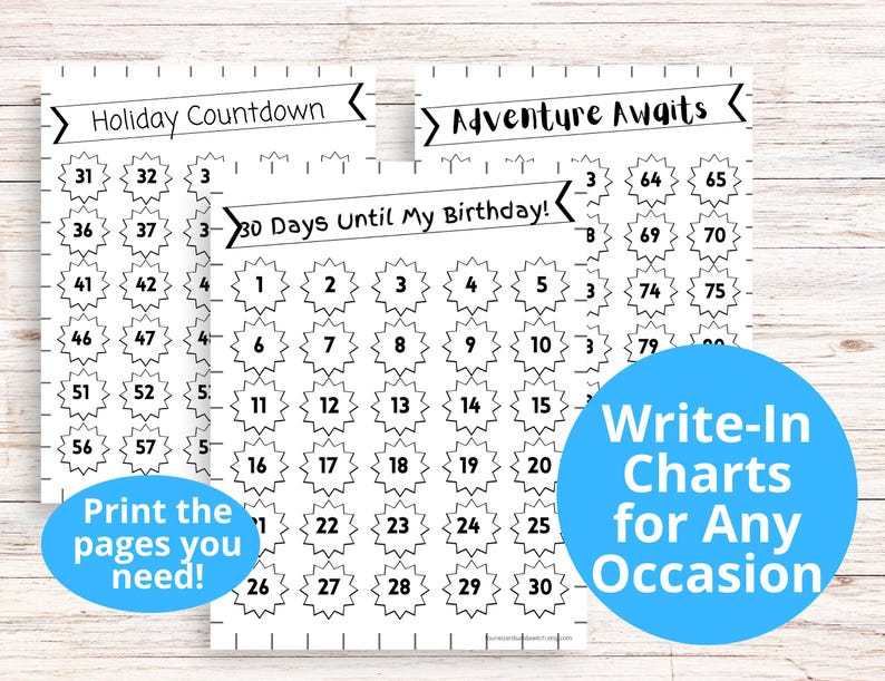 Countdown Calendar, Coloring Countdown Calendar for Kids, 150 Day ...