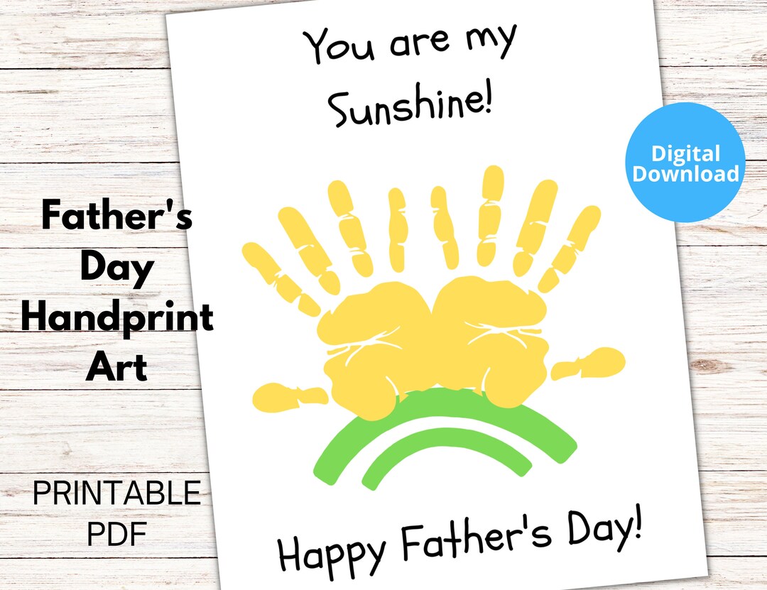 Happy Father's Day Hand Print Art, DIY Gift for Dad, You Are My ...