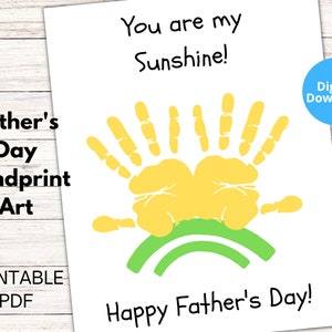 Happy Father's Day Hand Print Art, DIY Gift for Dad, You Are My ...