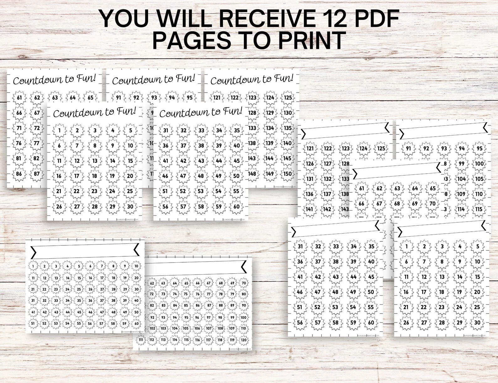 Countdown Calendar, Coloring Countdown Calendar for Kids, 150 Day ...