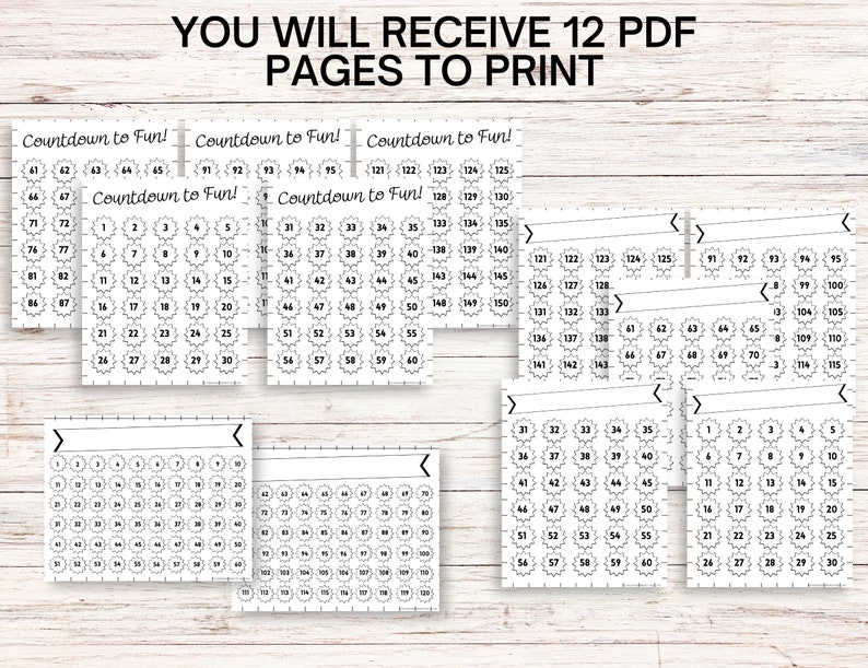 Countdown Calendar, Coloring Countdown Calendar for Kids, 150 Day ...