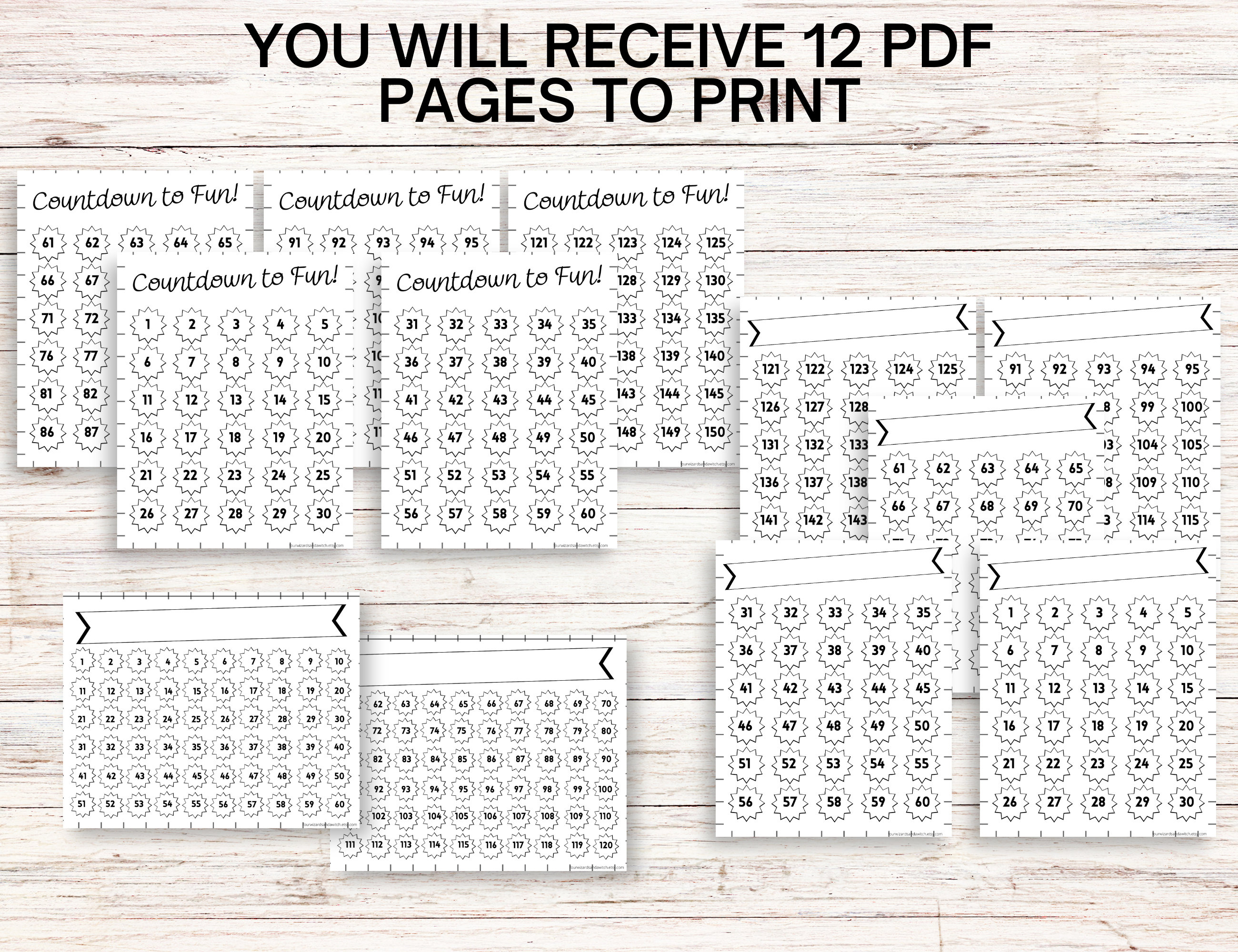 Countdown Calendar, Coloring Countdown Calendar for Kids, 150 Day ...