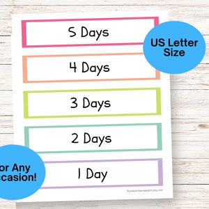 60 Day Printable Countdown, Countdown for Kids, Printable Paper Chain ...