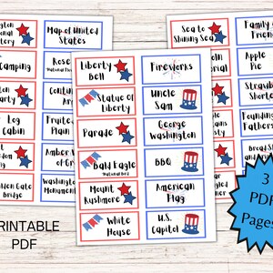 Patriotic Pictionary Game, 4th of July Games, Family Reunion Games - Etsy