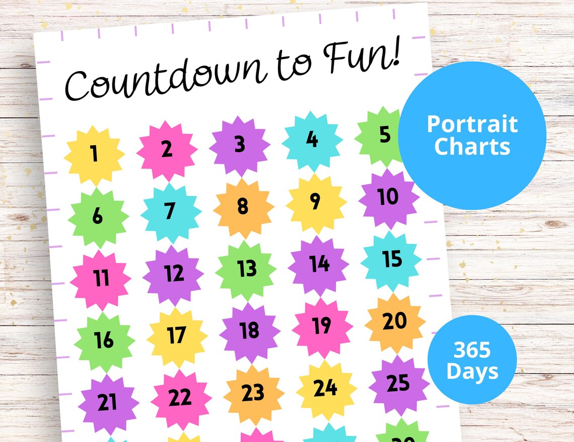 Countdown Calendar, Countdown Calendar for Kids, 150 Day Countdown ...