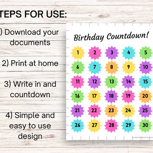 Birthday Countdown Calendar, Countdown Calendar for Kids, 150 Day ...