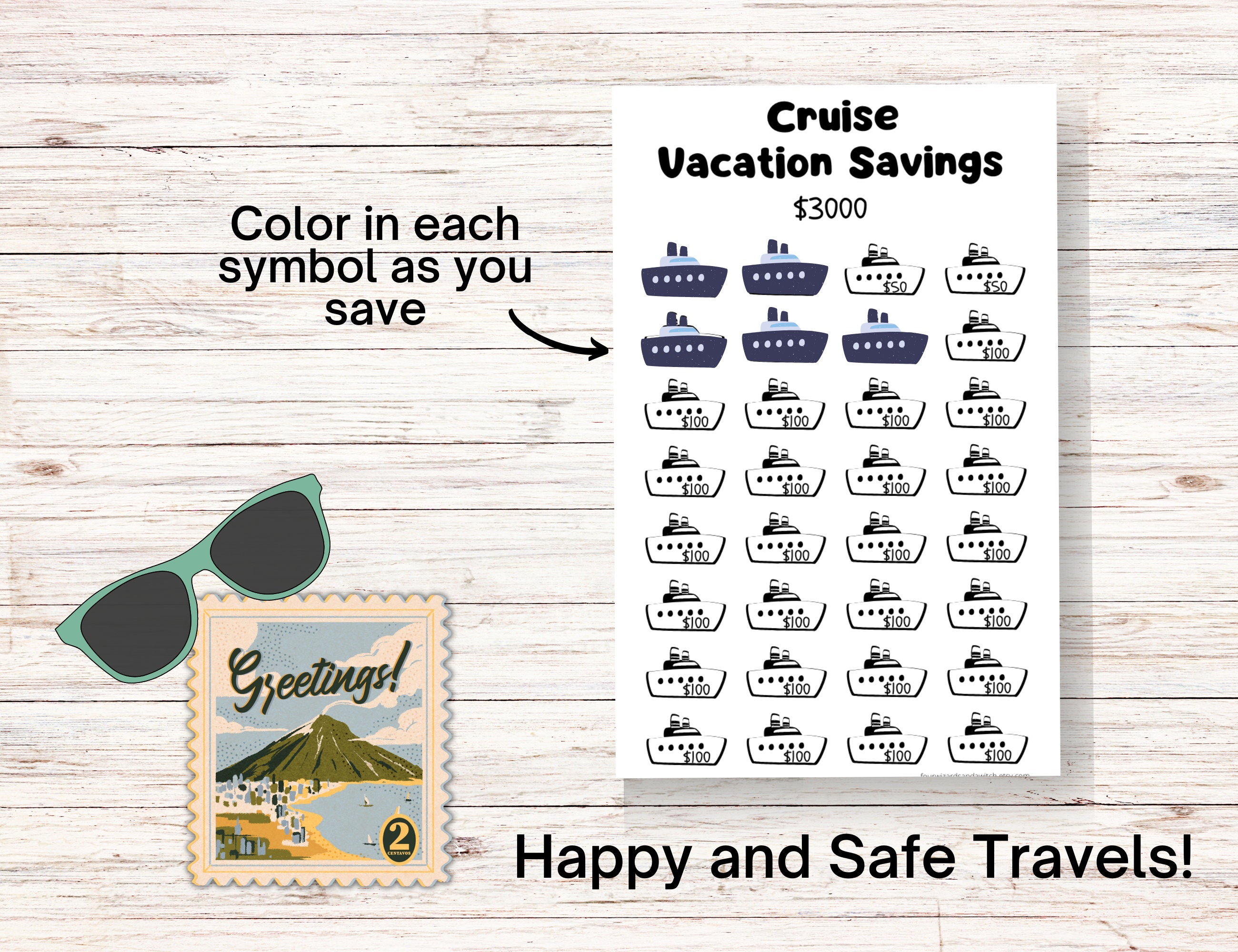 Cruise Vacation Savings Tracker, Money Challenge, 3k Savings Challenge ...