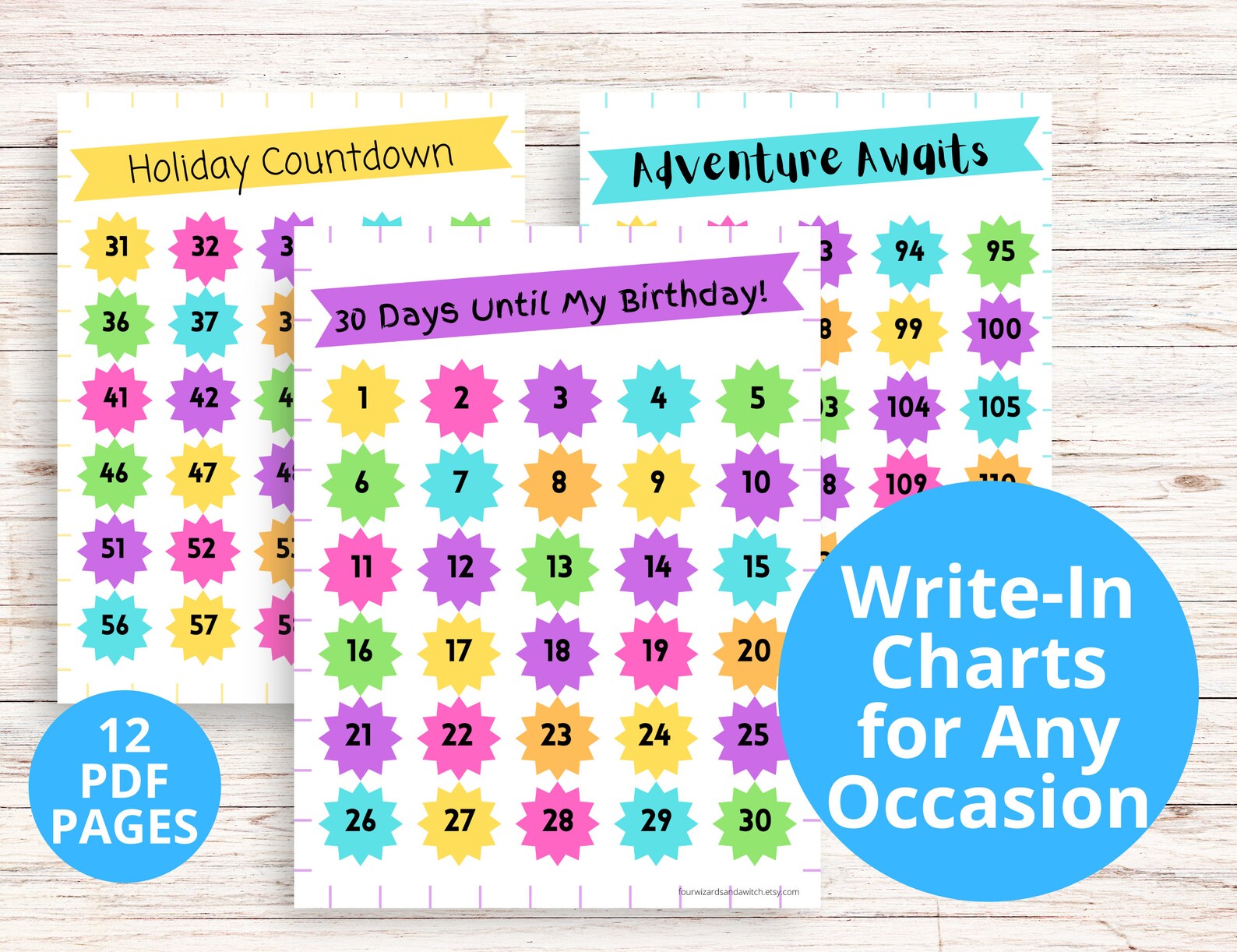 Birthday Countdown Calendar, Countdown Calendar for Kids, 150 Day ...