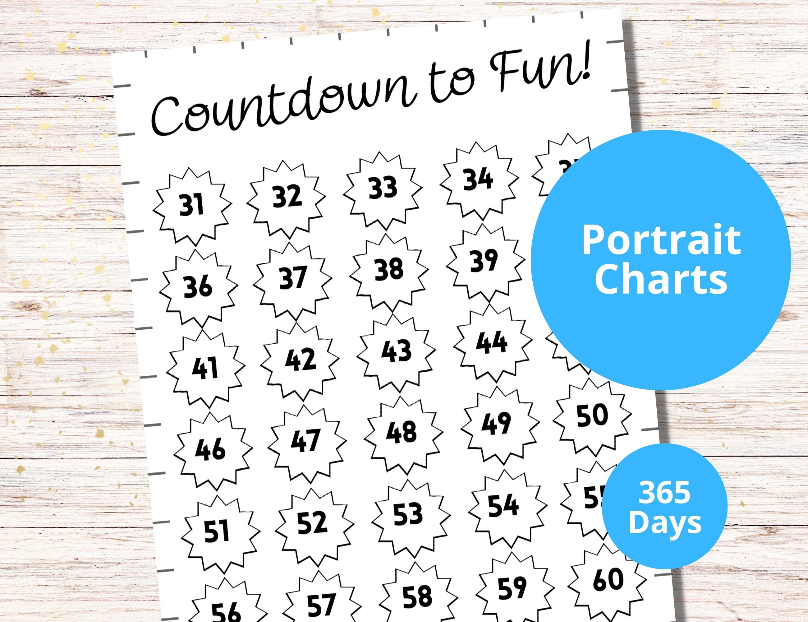 Countdown Calendar, Coloring Countdown Calendar for Kids, 150 Day ...