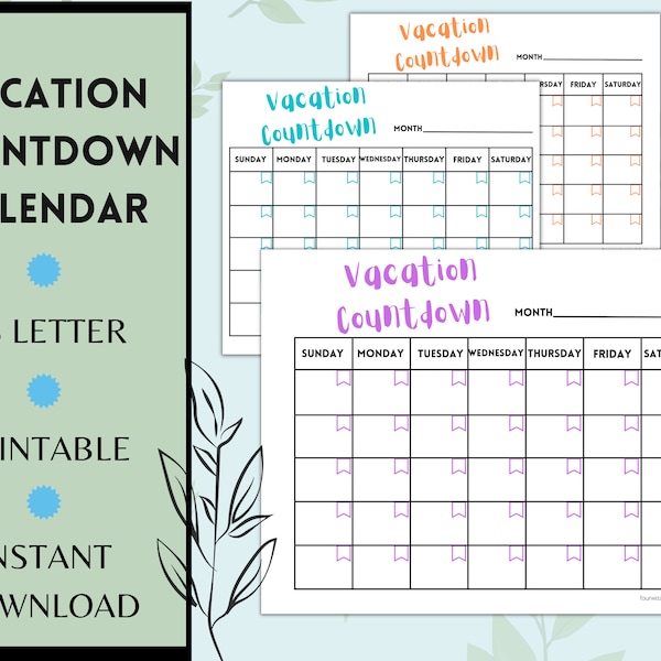 Printable Vacation Countdown - Etsy