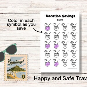 Vacation Money Challenge, Travel Budget Tracker, 1k Savings Challenge ...