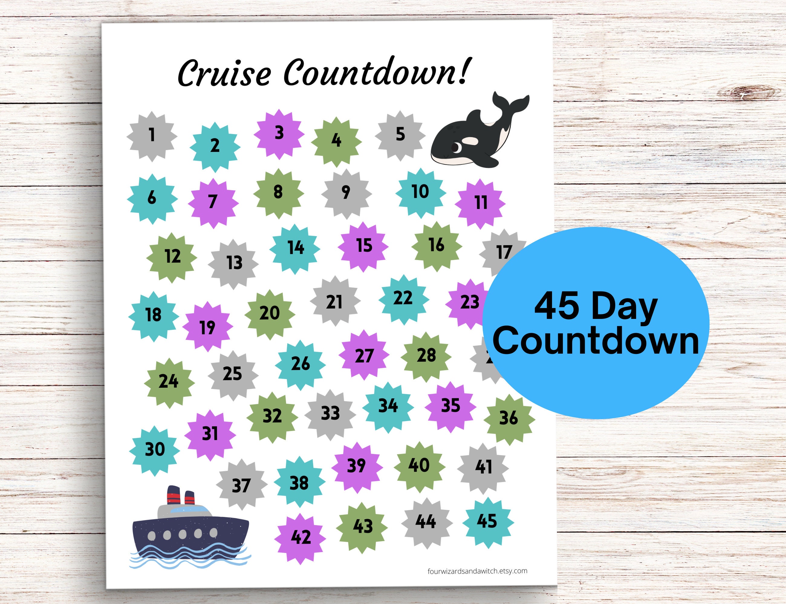 Cruise Countdown Calendar, Printable Travel Countdown, Surprise ...