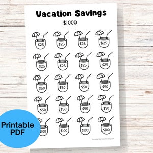 Vacation Money Challenge, Travel Budget Tracker, 1k Savings Challenge ...