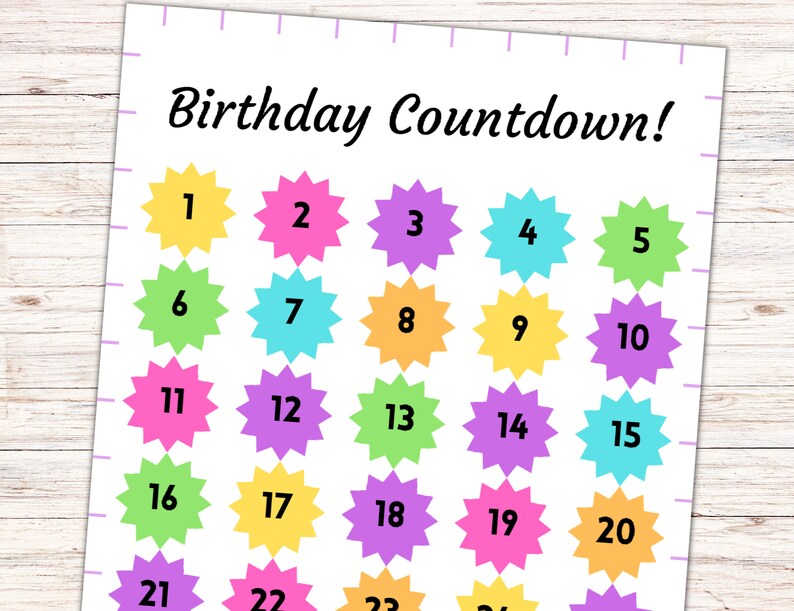 Birthday Countdown Calendar, Countdown Calendar for Kids, 150 Day ...