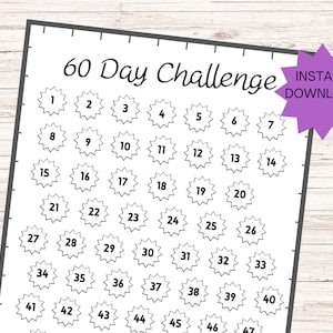 60 Day Challenge, Goal Setting, Habit Tracker Coloring Page, Printable ...