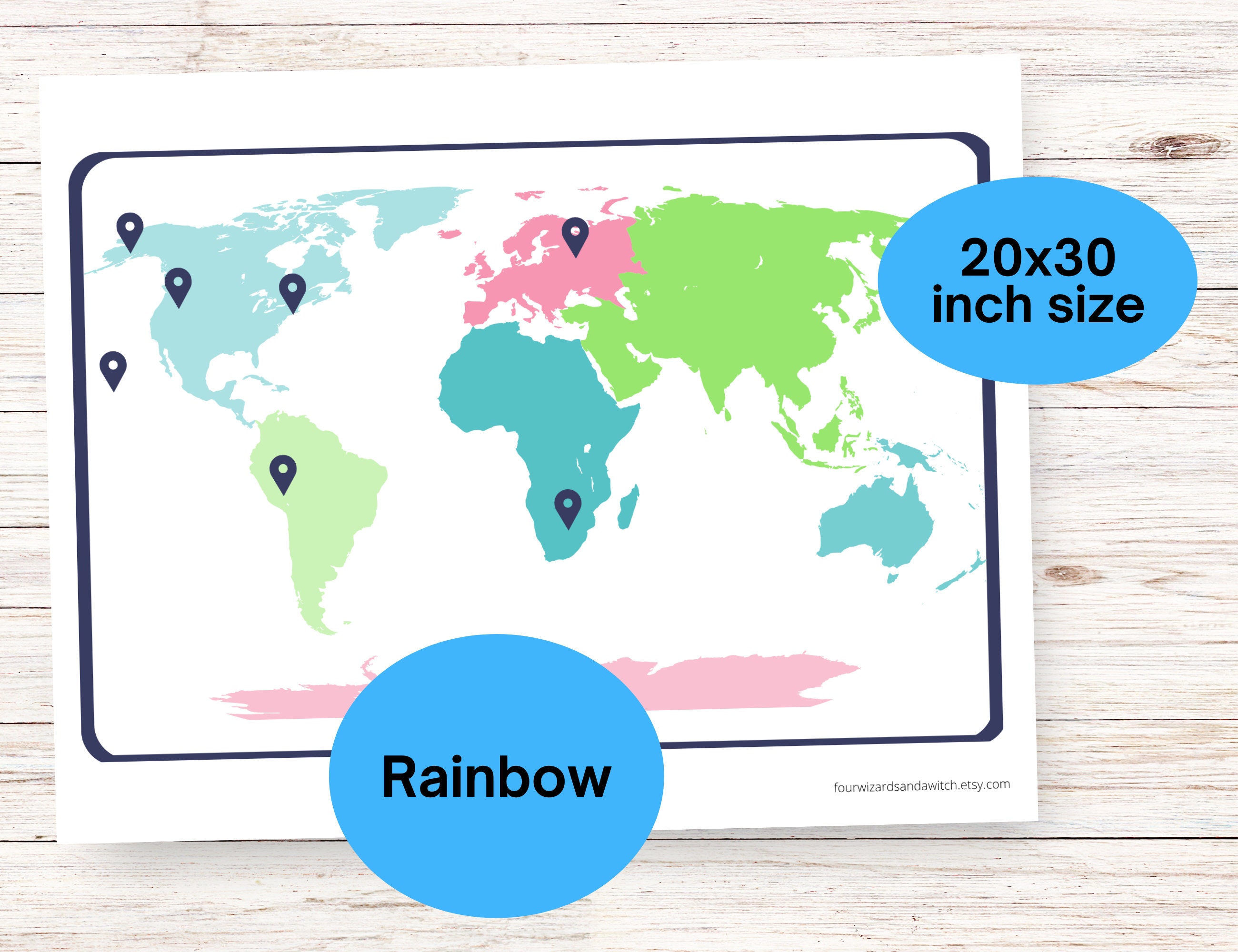 Custom World Travel Map, Mark Your Vacation Destinations, Custom Order ...