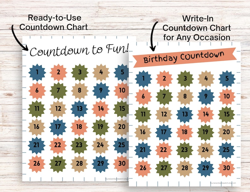 Countdown Calendar, Countdown Calendar for Kids, 120 Day Countdown ...