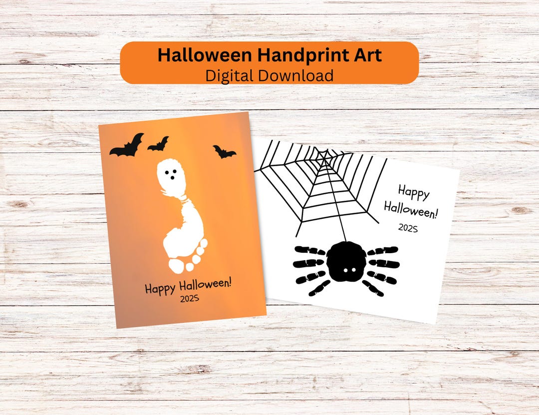 Halloween Handprint Art, My First Halloween, Halloween Infant Art, Baby ...