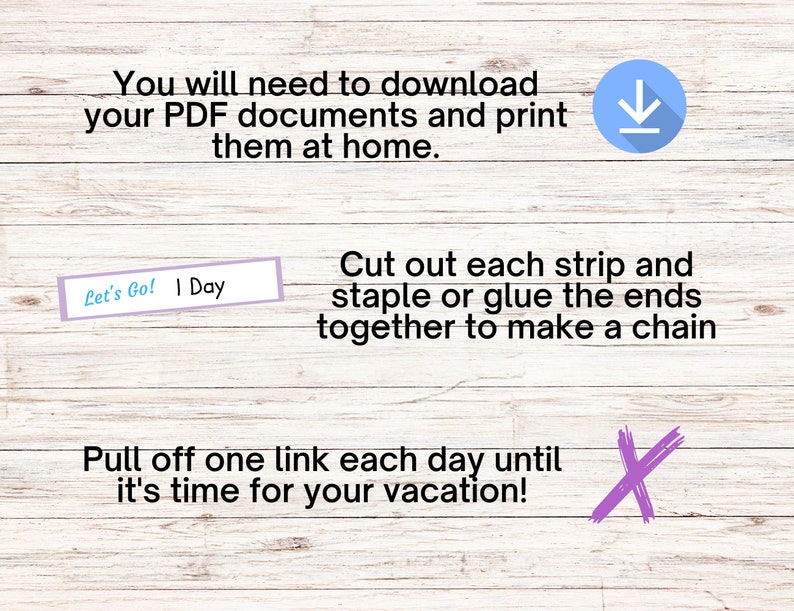 60 Day Printable Countdown, Countdown for Kids, Printable Paper Chain ...