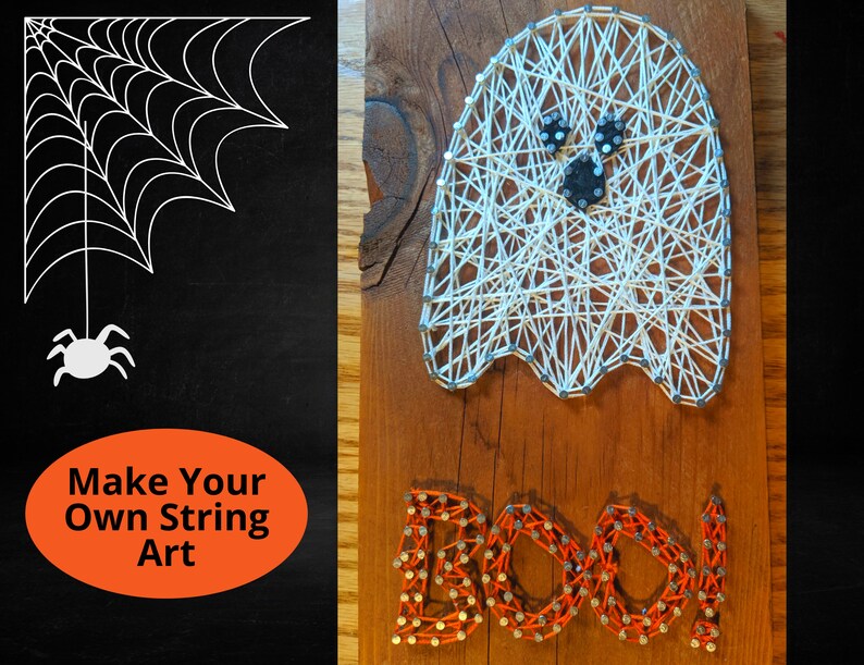 Halloween String Art Patterns for Adults Teens, Ghost Boo Halloween ...