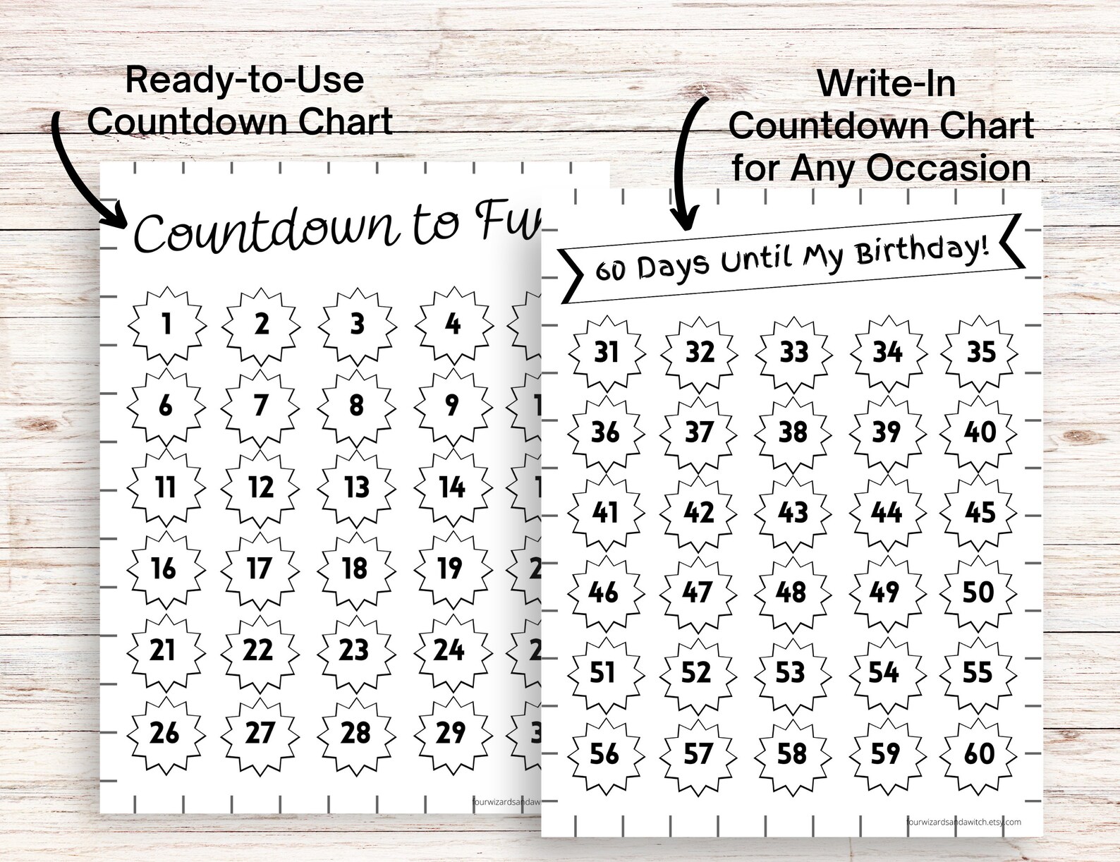 Countdown Calendar, Coloring Countdown Calendar for Kids, 150 Day ...