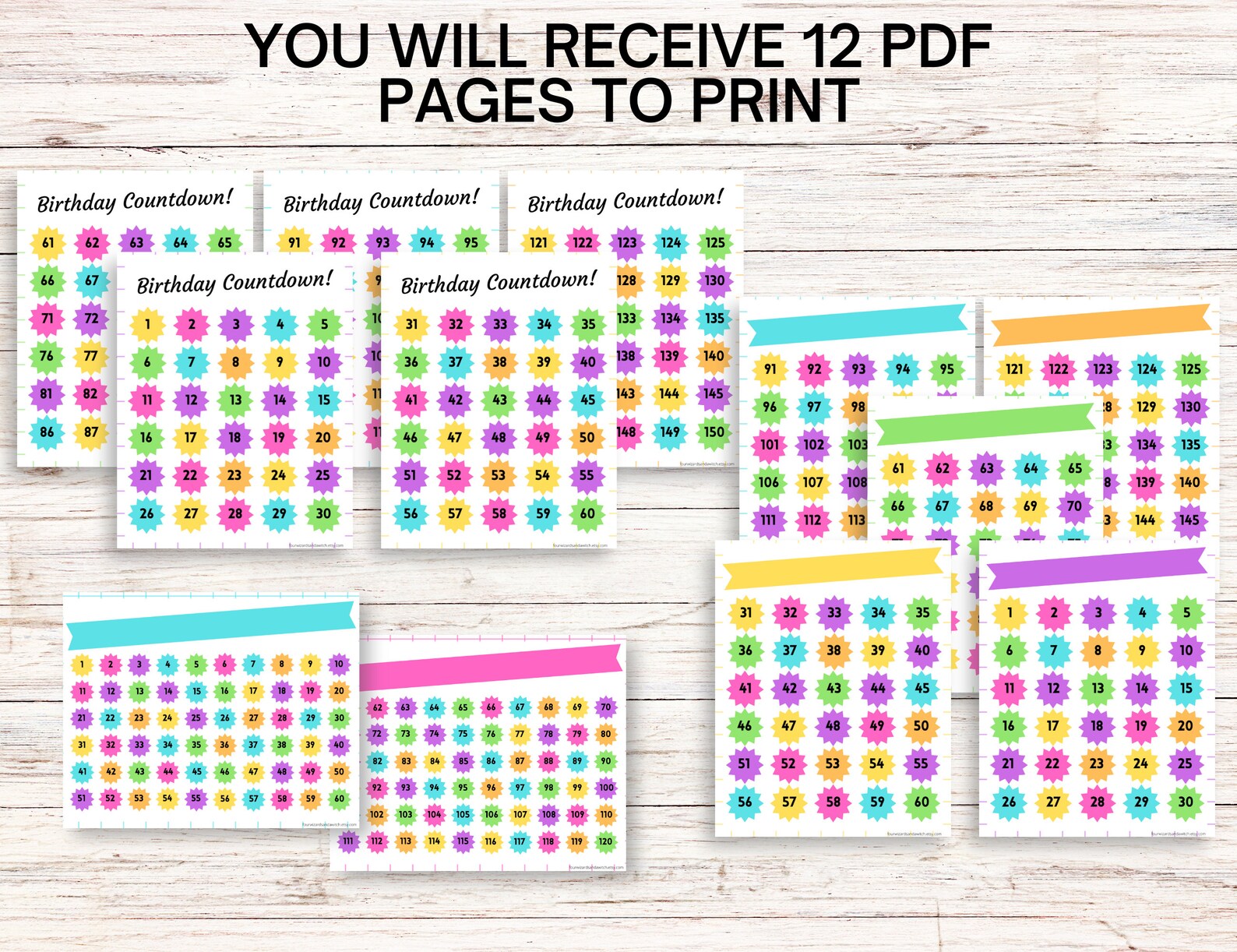 Birthday Countdown Calendar, Countdown Calendar for Kids, 150 Day ...