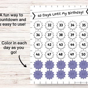 Countdown Calendar, Coloring Countdown Calendar for Kids, 150 Day ...
