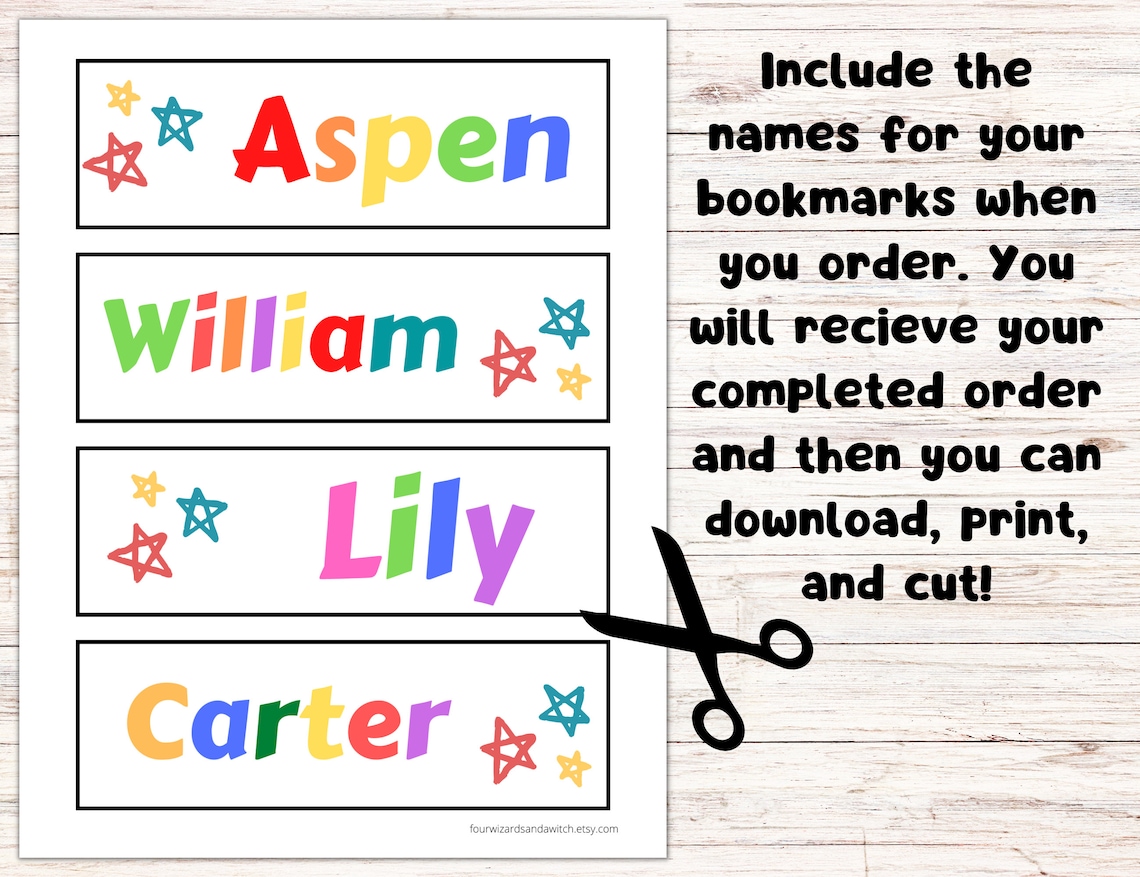 Personalized Printable Bookmarks, Custom Name Bookmark, Book Club Gifts ...