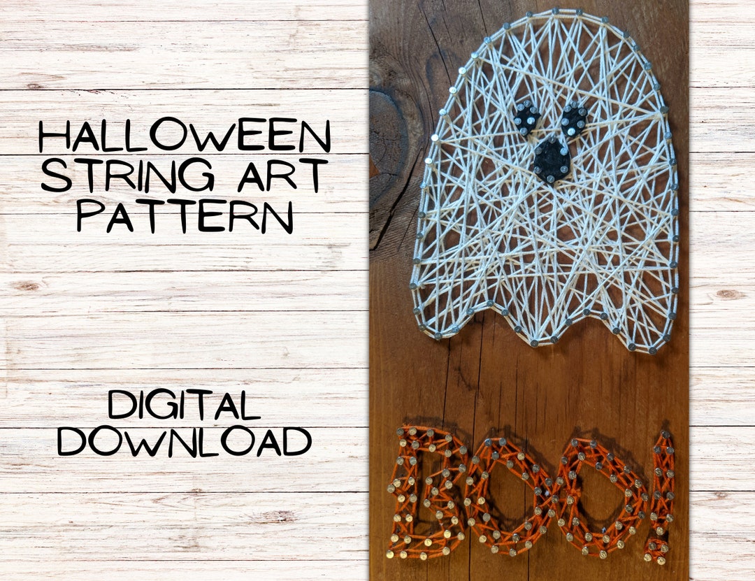 Halloween String Art Patterns for Adults Teens Ghost Boo - Etsy