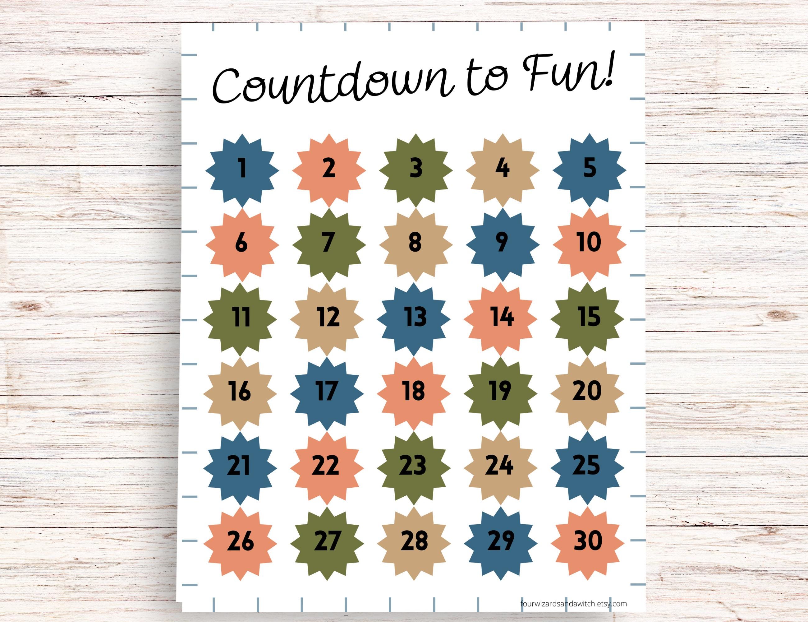 Countdown Calendar, Countdown Calendar for Kids, 120 Day Countdown ...