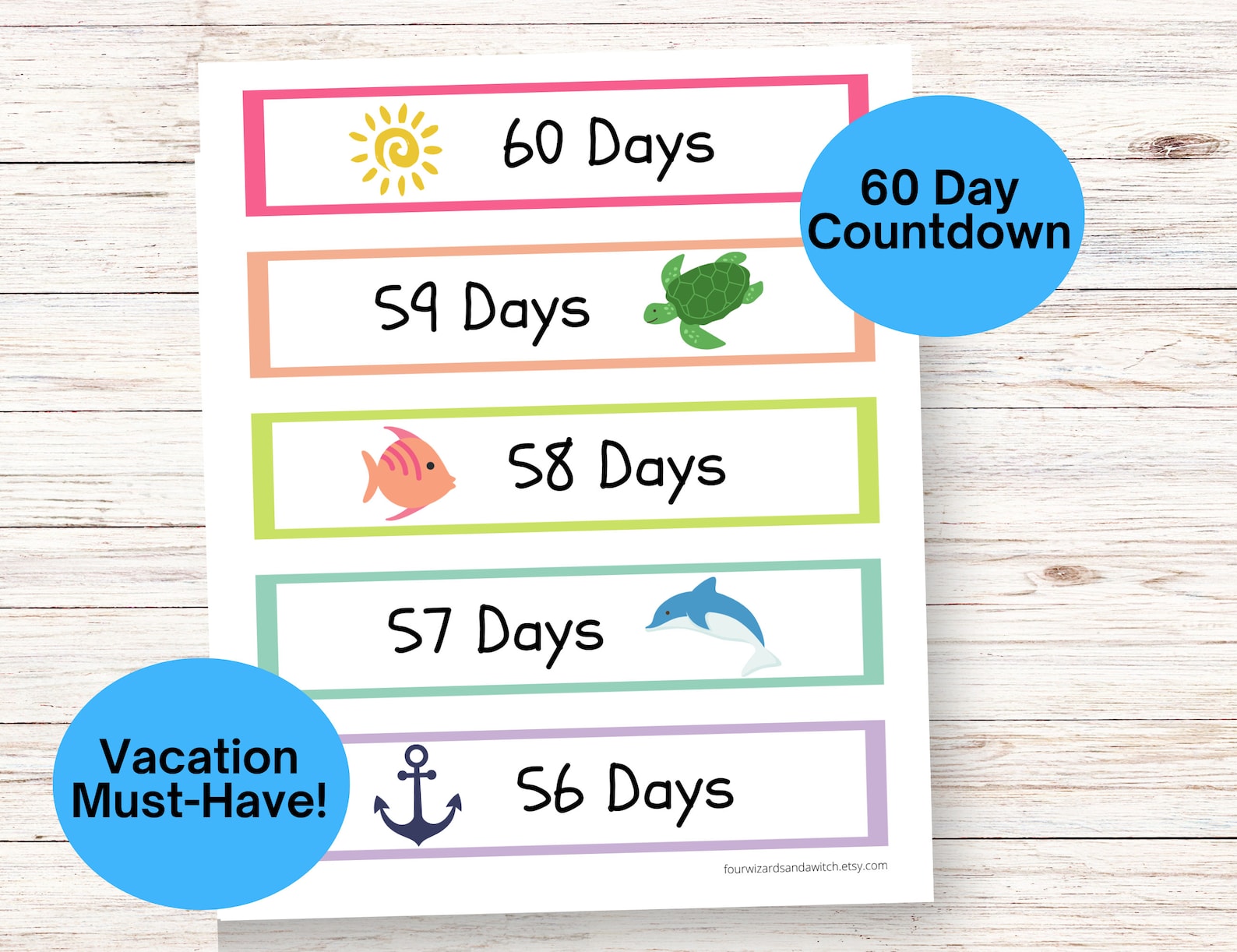 Family Cruise Vacation Countdown, Cruise Countdown for Kids, Printable ...