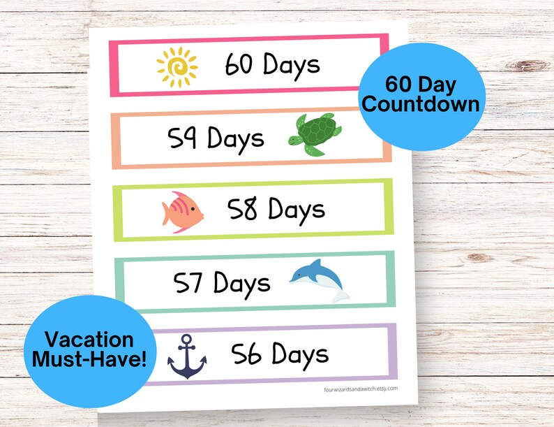 Family Cruise Vacation Countdown, Cruise Countdown for Kids, Printable ...