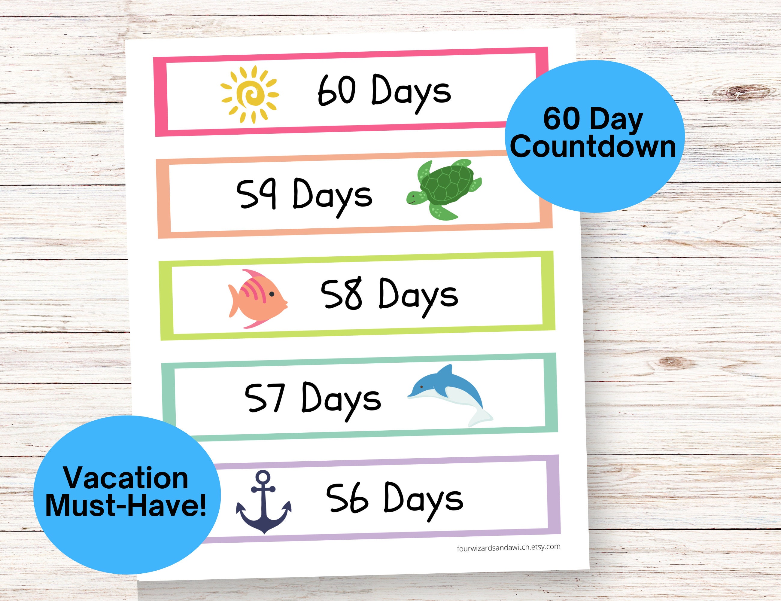 Family Cruise Vacation Countdown, Cruise Countdown for Kids, Printable ...