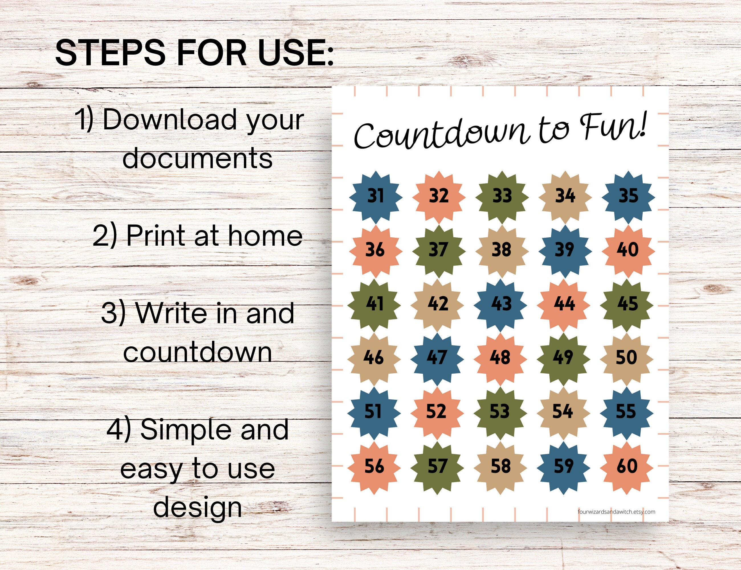 Countdown Calendar, Countdown Calendar for Kids, 150 Day Countdown ...