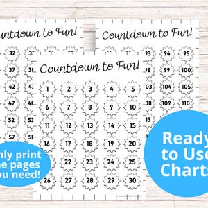 Countdown Calendar, Coloring Countdown Calendar for Kids, 150 Day ...