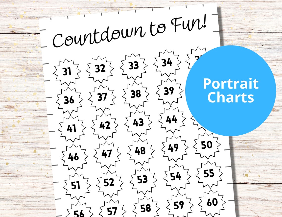 Countdown Calendar, Coloring Countdown Calendar for Kids, 150 Day ...