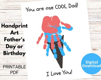 Father's Day/dad Birthday Handprint Craft/gift for Grandpa/kid's Craft ...